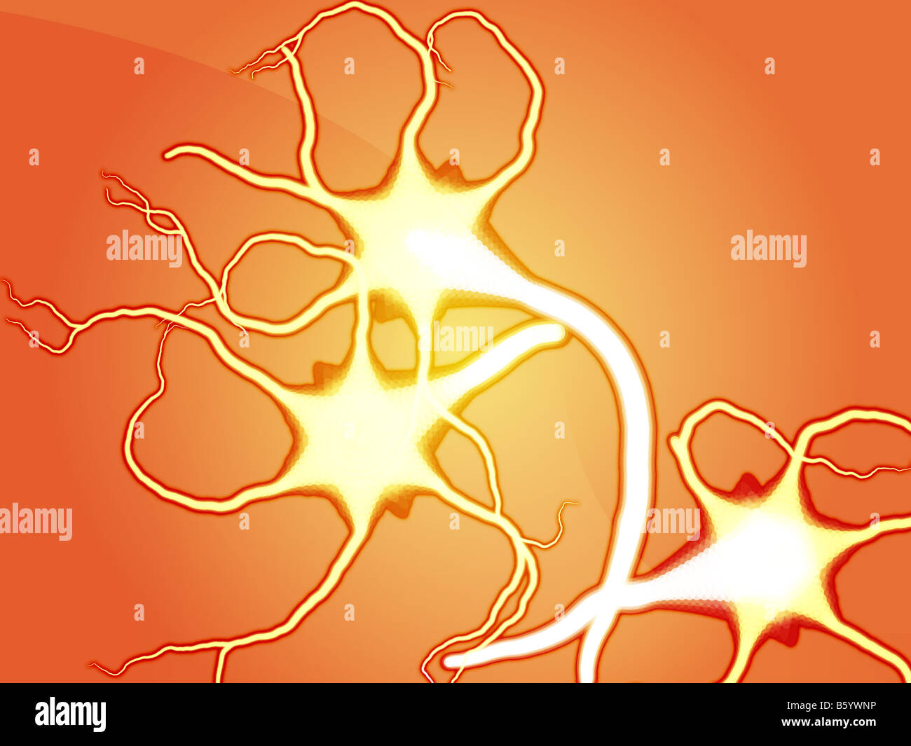 Illustration of neuron nerve cells abstract graphic render Stock Photo ...