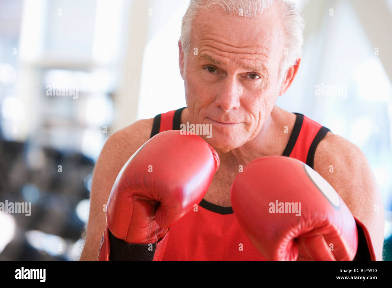 Man Boxing At Gym Stock Photo - Alamy