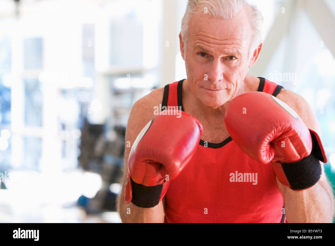 Man Boxing At Gym Stock Photo - Alamy