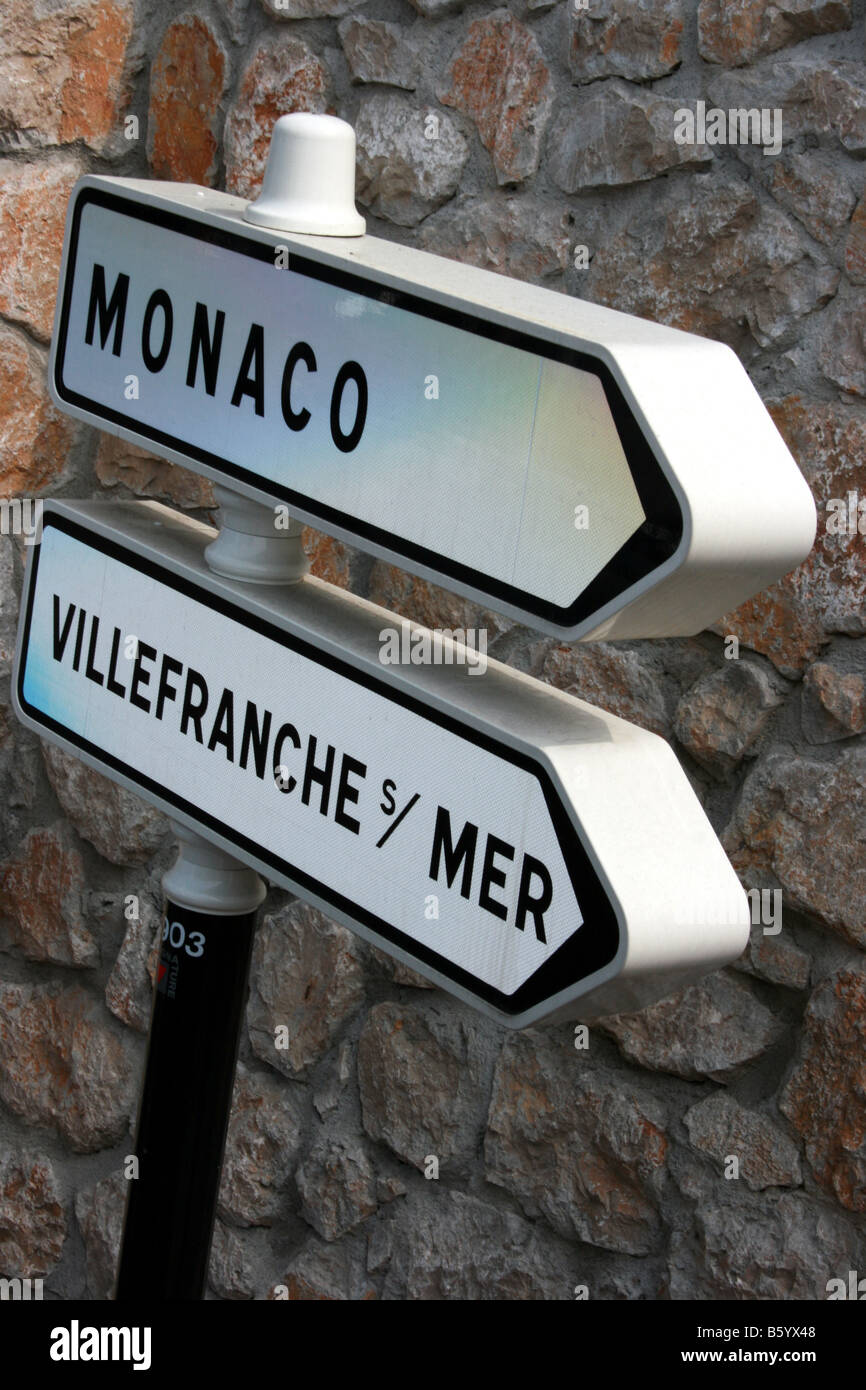 Road sign monaco monte carlo hi-res stock photography and images - Alamy