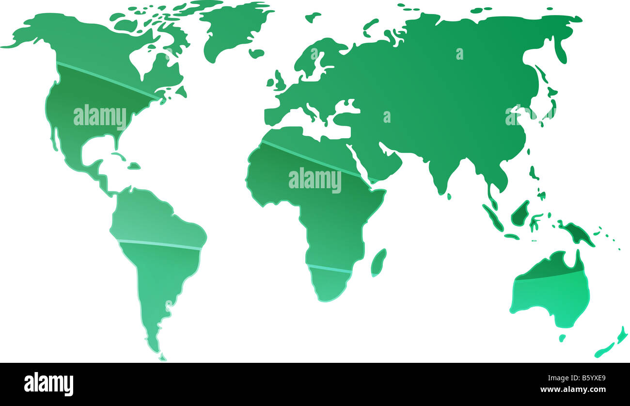Map of the world illustration simple outline gradient colors Stock ...