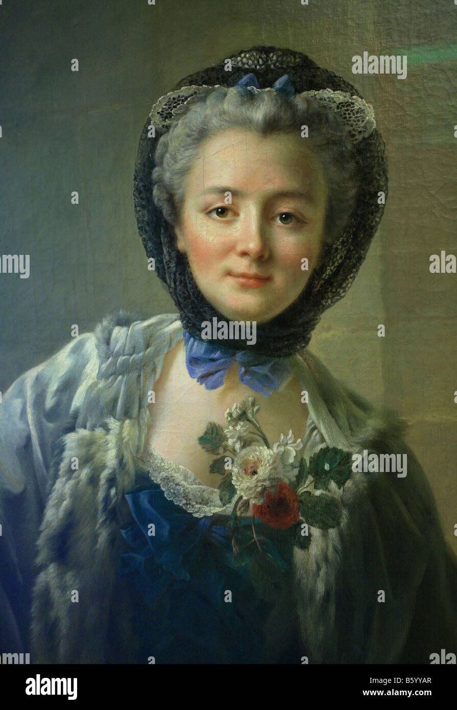 Detail from Portrait of Madame Drouais by Francois Hubert Drouais ...