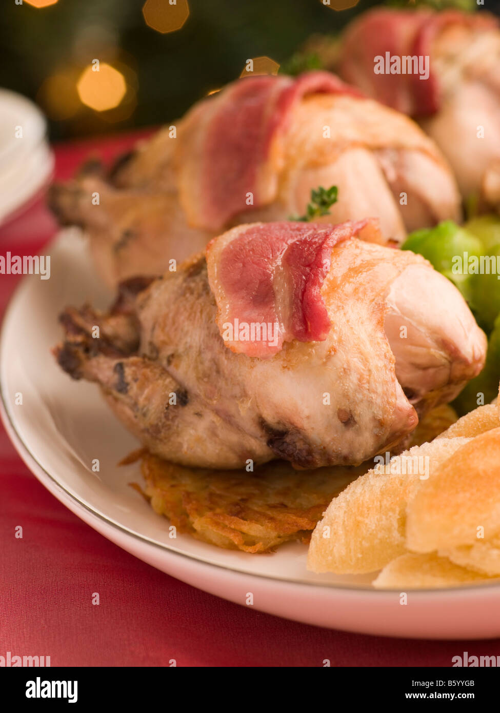 Pot Roasted Partridge with Rosti Potato Fried Croutons and Bacon Stock ...