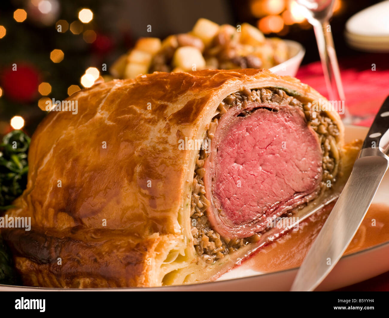 Carved Beef Wellington Stock Photo - Alamy