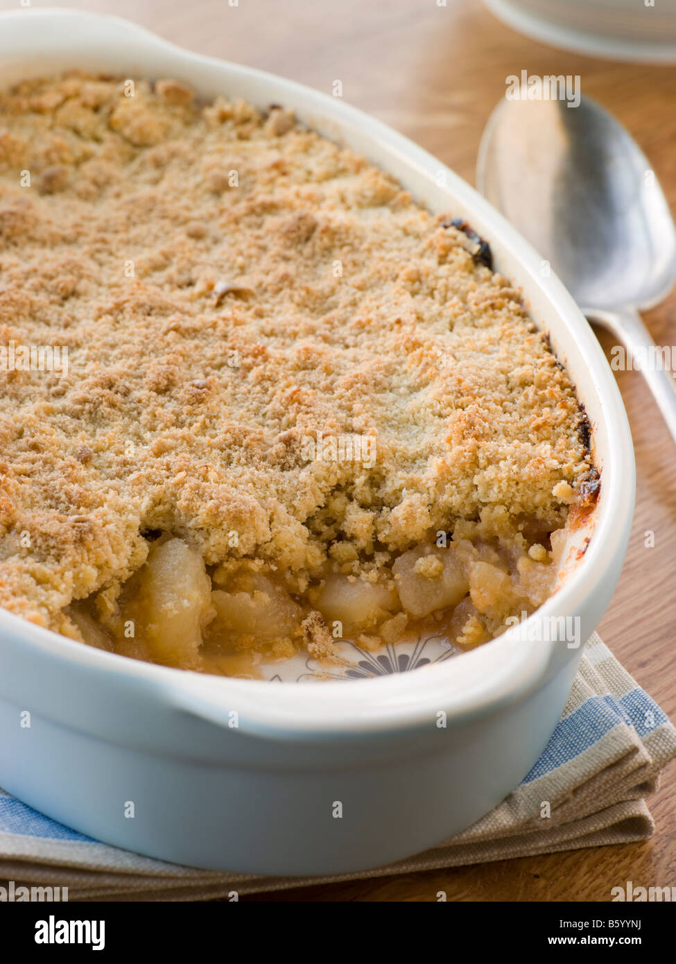 Dish of Apple Crumble Stock Photo - Alamy