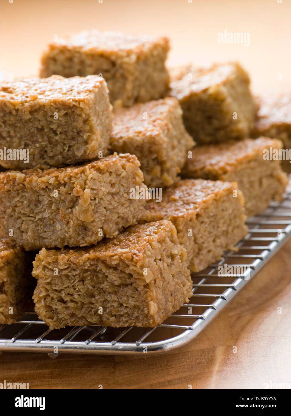 Pieces of Flapjack Stock Photo - Alamy