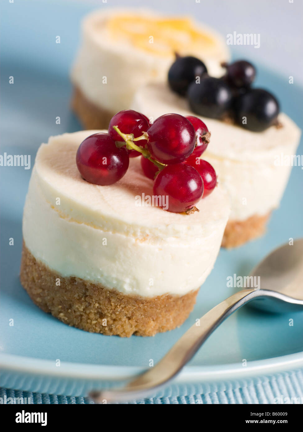Trio of Individual Cheesecakes Stock Photo - Alamy