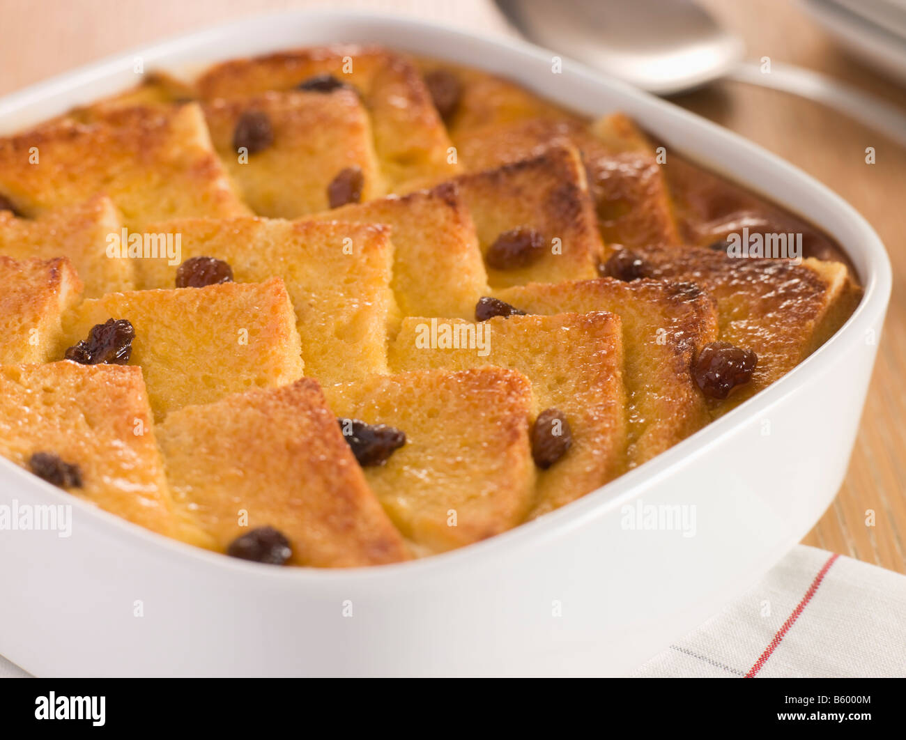 Bread and Butter Pudding in a Dish Stock Photo - Alamy