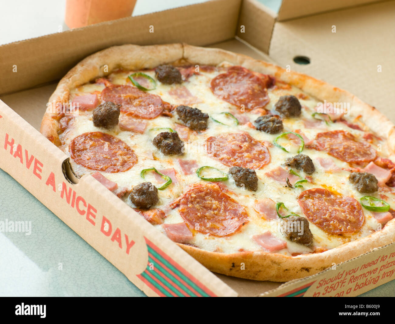 Meat feast pizza hi-res stock photography and images - Alamy