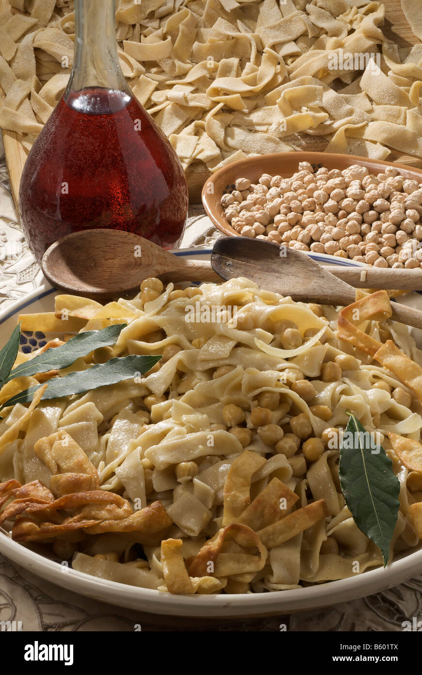 south italian recipe pasta "ciceri e tria Stock Photo - Alamy