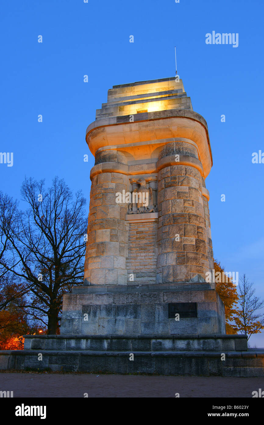 Illuminated Bismarck Tower in Stuttgart, Germany at night Stock Photo ...