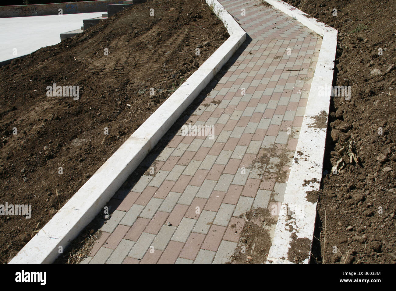 new path under construction in park Stock Photo - Alamy
