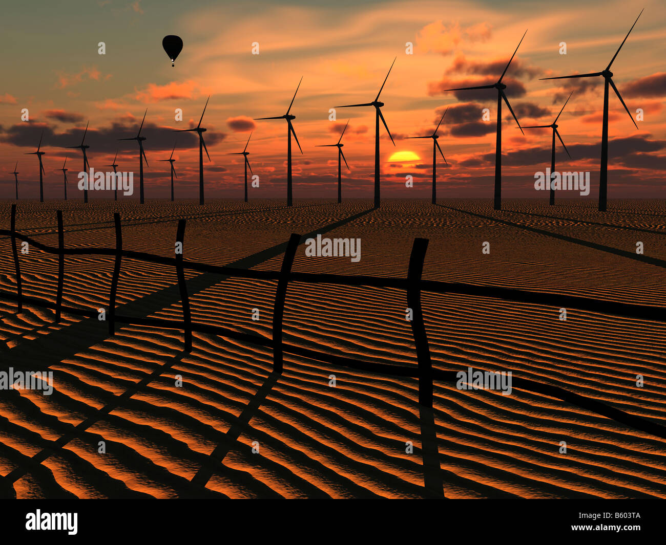 Desert Wind Farm Stock Photo - Alamy