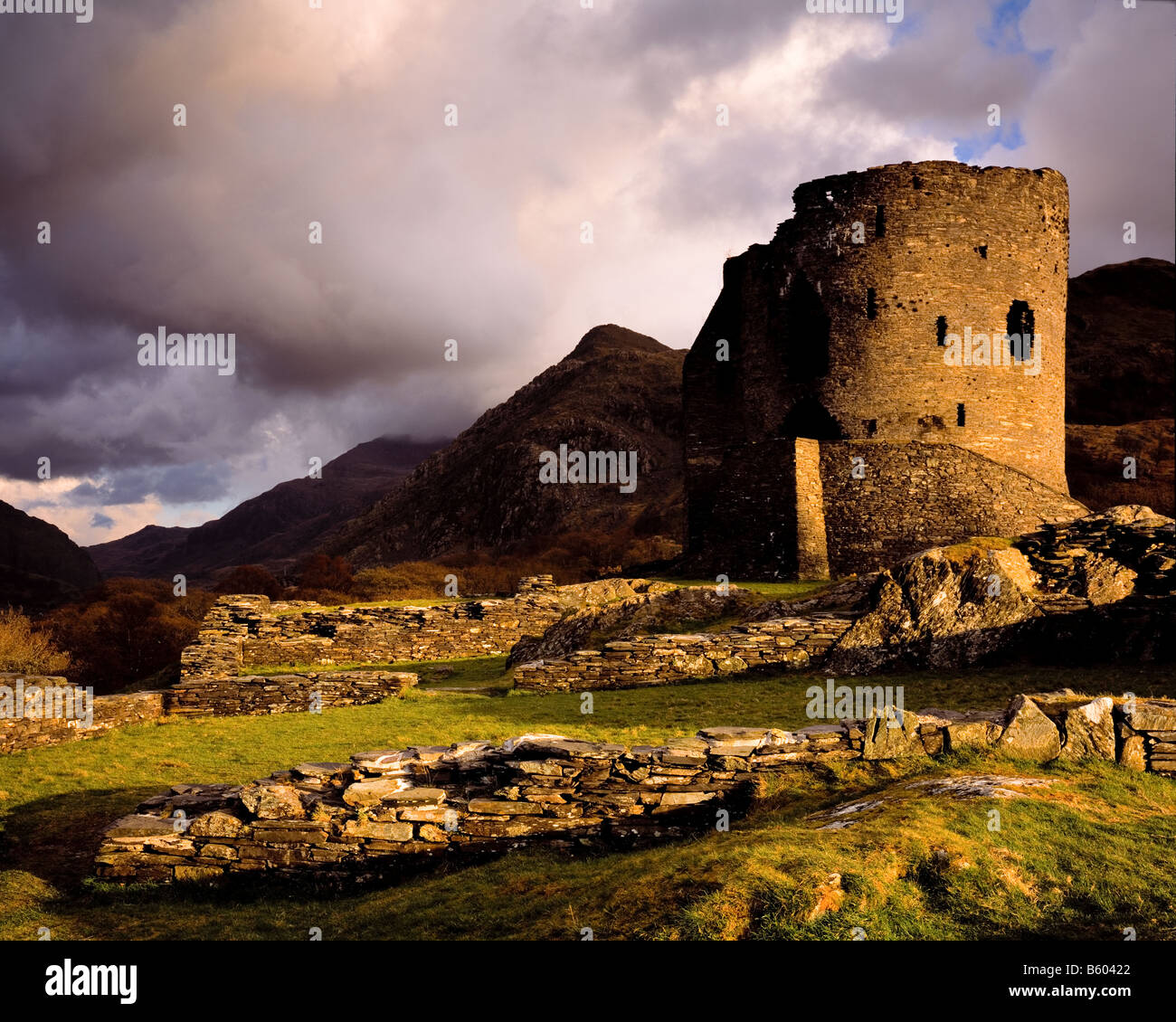 Evening Light at Dolbadarn Castle, Snowdonia National Park. North Wales ...