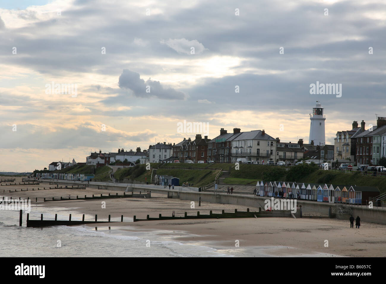 lighthouse town southwold suffolk beach front sea english seaside coast ...