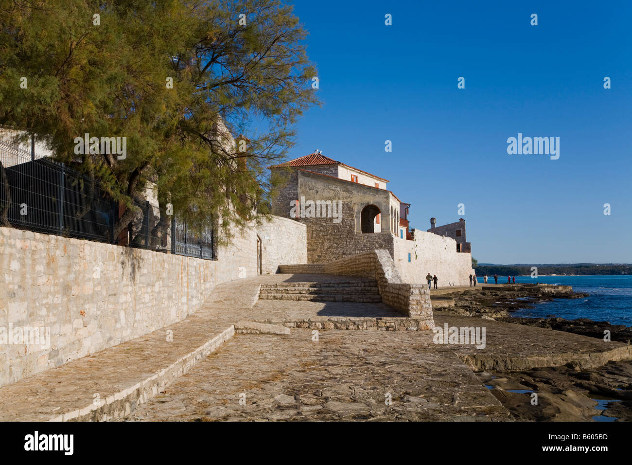Novigrad in Istria in Croatia, promenade along waterfront Stock Photo ...