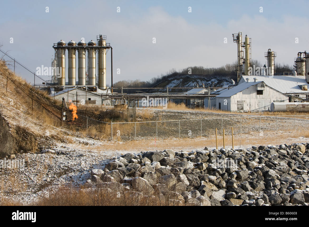 A shot of the historic Turner Valley Gas Plant in Turner Valley Alberta ...