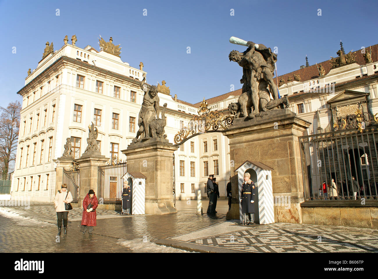 Prague castle main gate. Prague, Czech Republic Stock Photo - Alamy