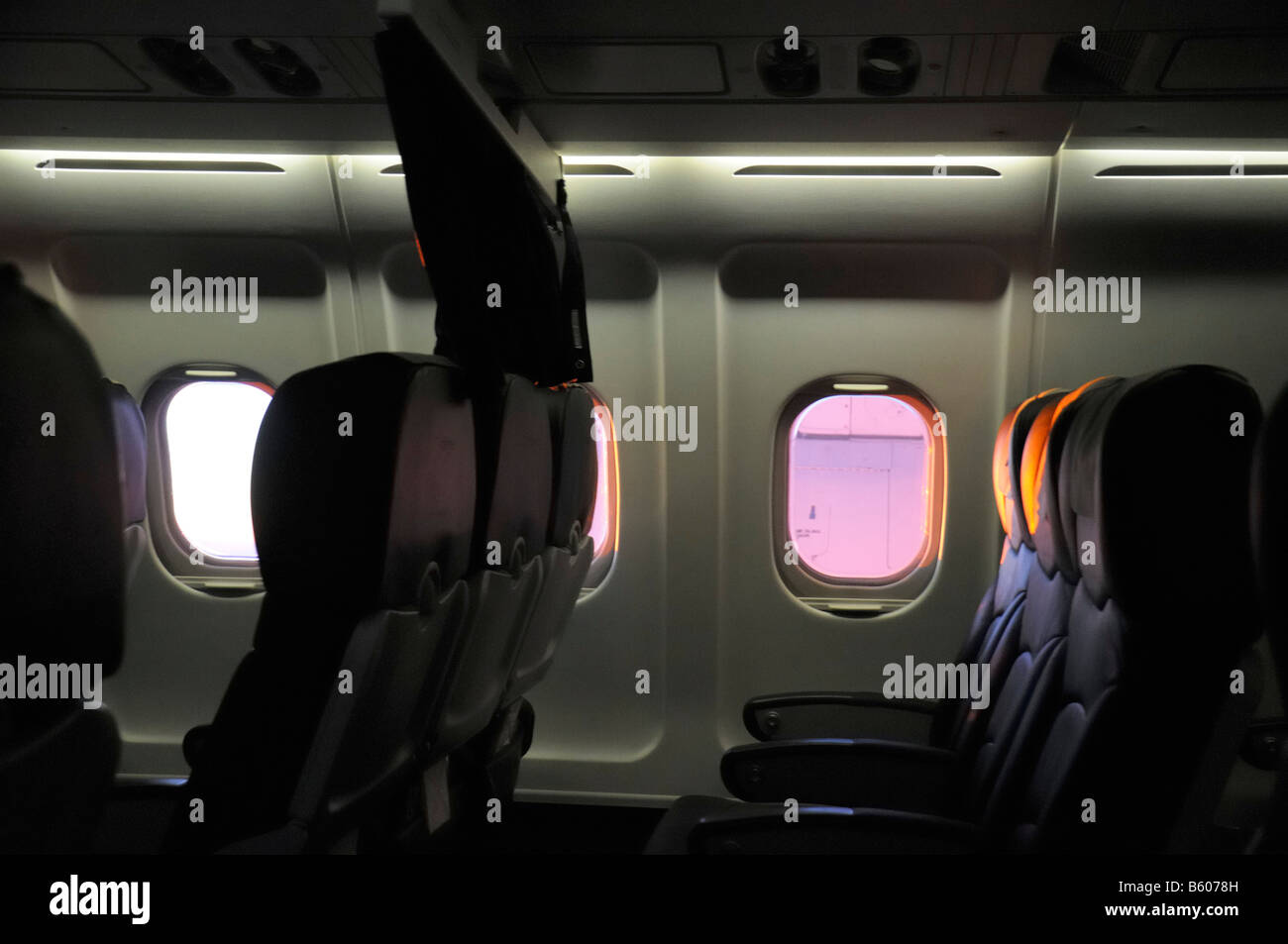 Avro RJ 45 Airplane Cabin (CDG airport), Paris FR Stock Photo - Alamy