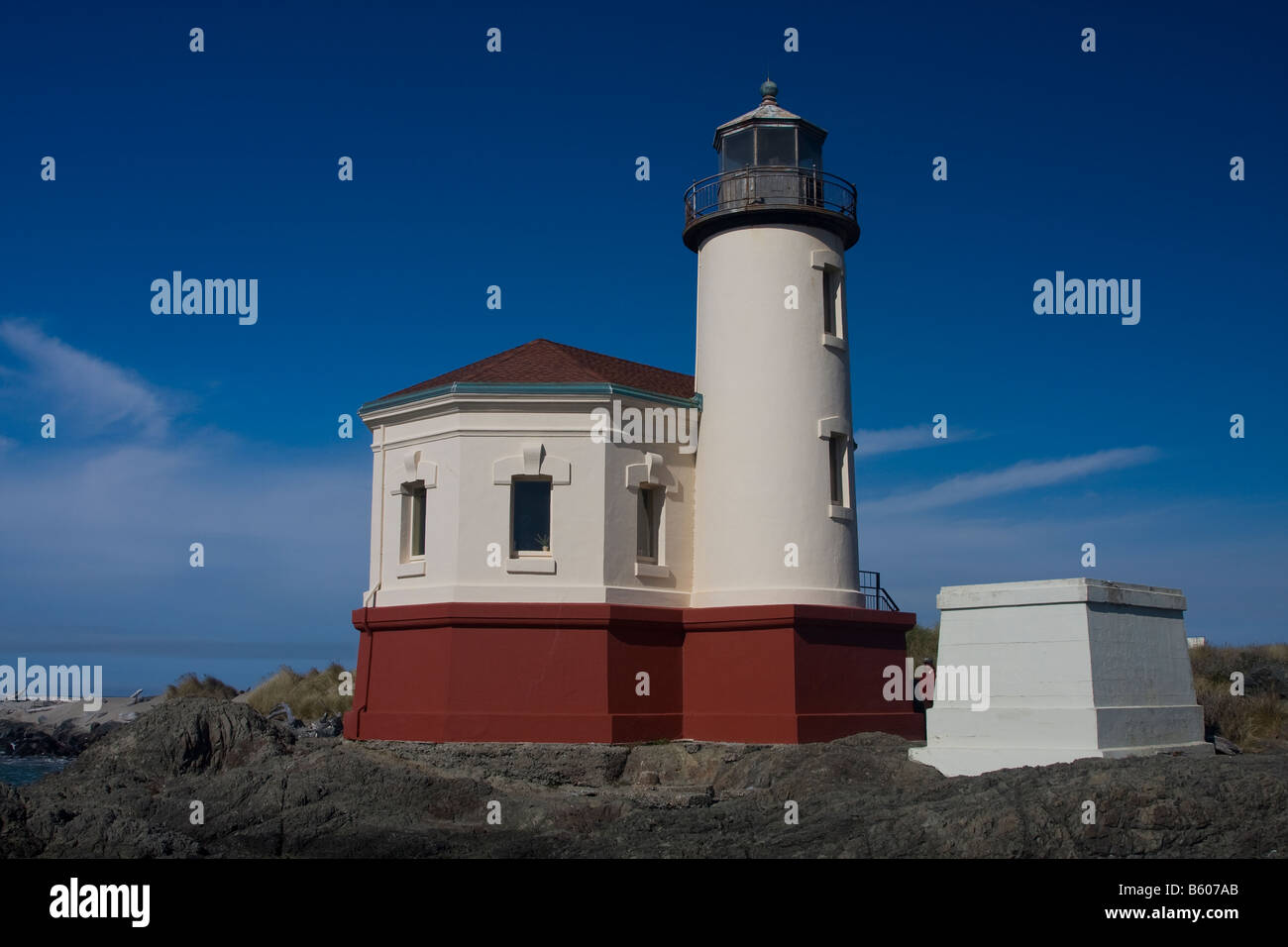 Coquille River Lighthouse near Bandon Oregon Stock Photo - Alamy