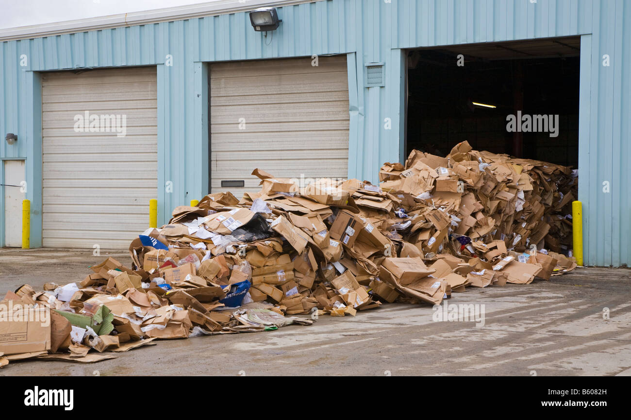 Flint Michigan Scrap cardboard awaiting recycling Stock Photo - Alamy