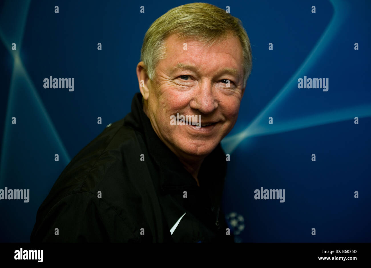 Sir Alex Ferguson coach of Manchester United talks to the media during ...