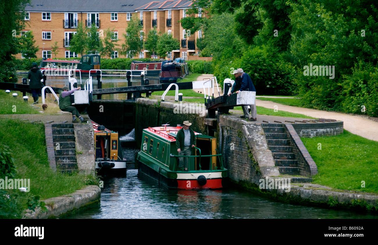 The lock system at Apsley Hertfordshire Stock Photo - Alamy