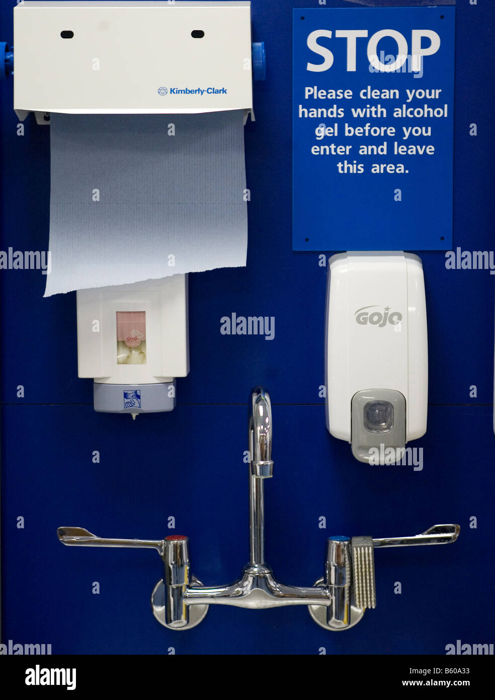 A hand cleaning area at an NHS hospital in UK Stock Photo - Alamy