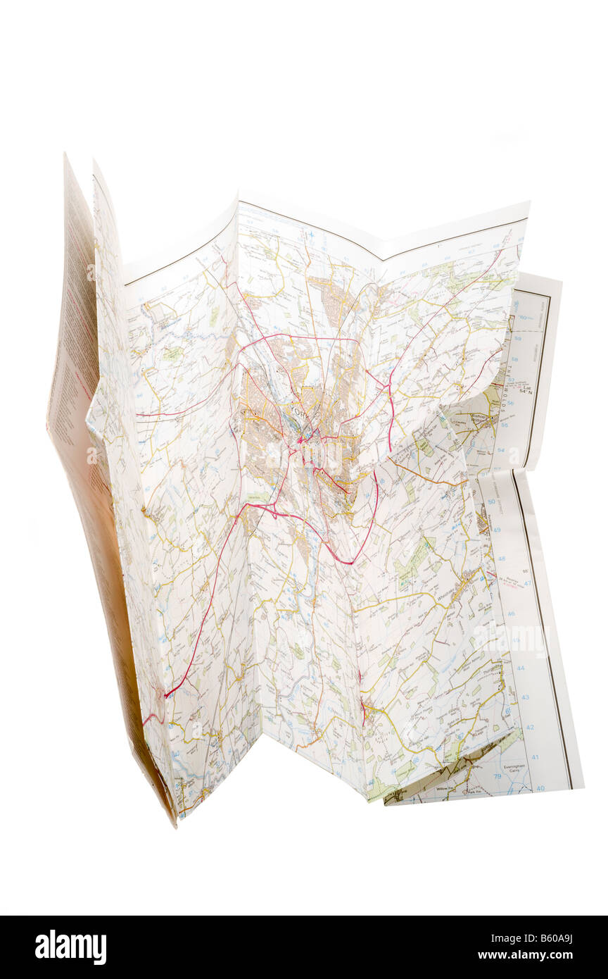Folded map hi-res stock photography and images - Alamy