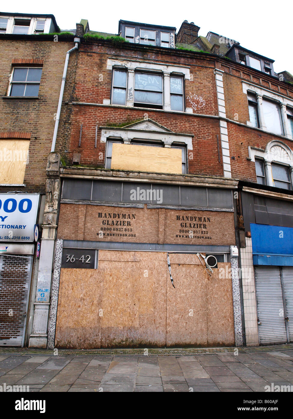 Derelict buildings in Lewisham High Street London SE13 England Stock ...