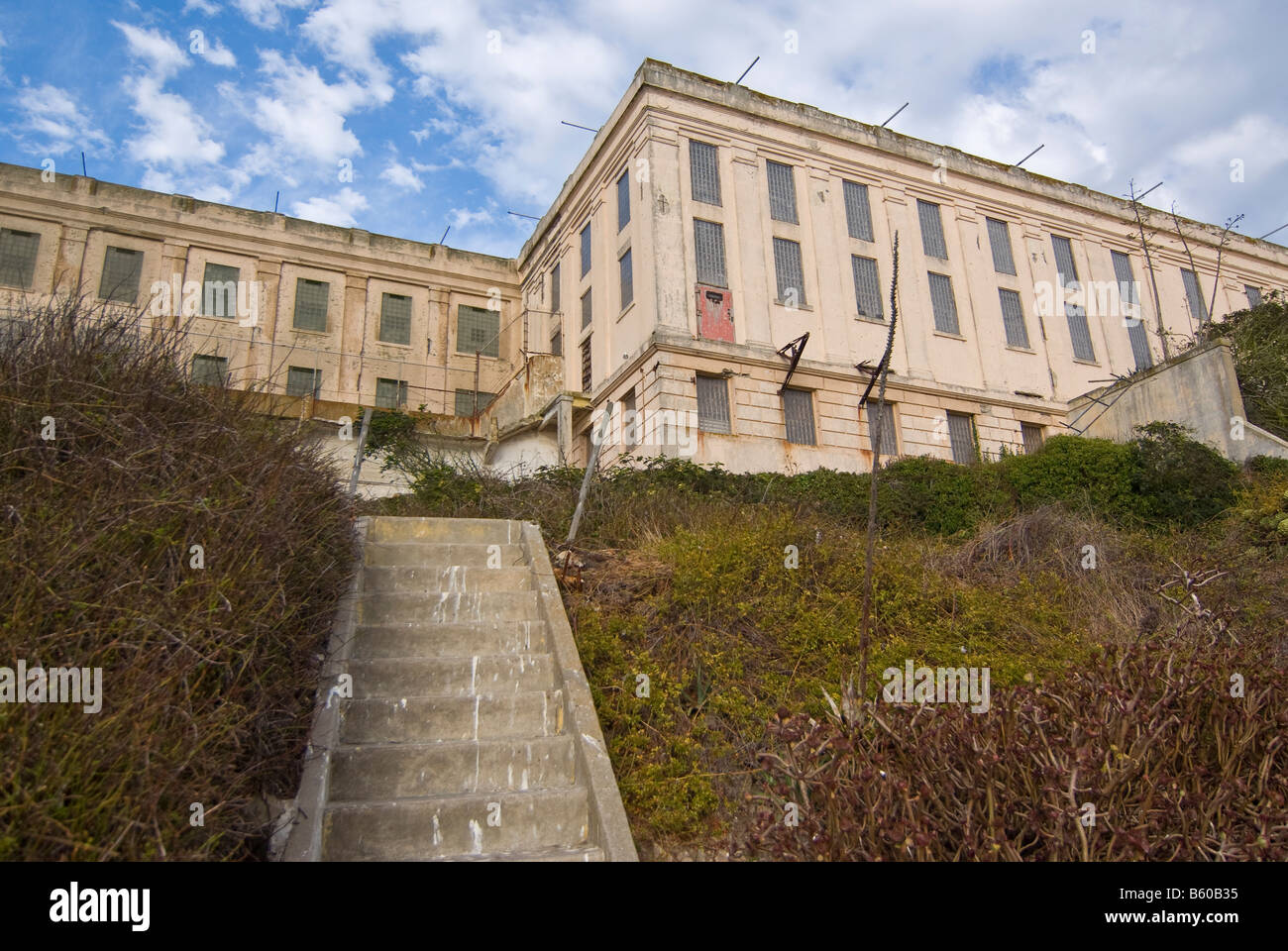 Cell block exterior, Alcatraz, California, USA Stock Photo - Alamy