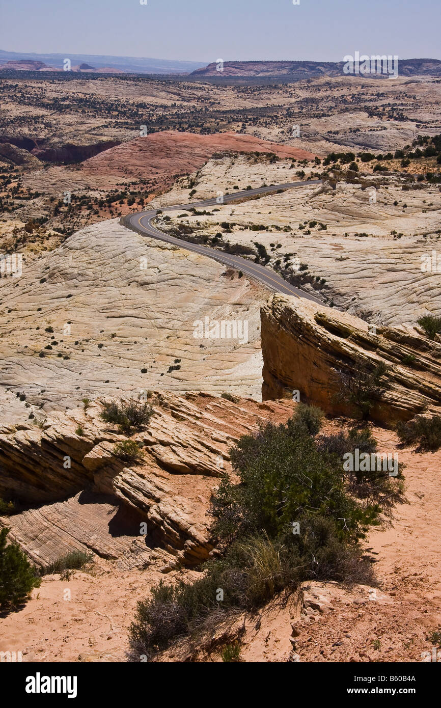 A view looking out across a rocky wilderness in rural Utah Stock Photo ...