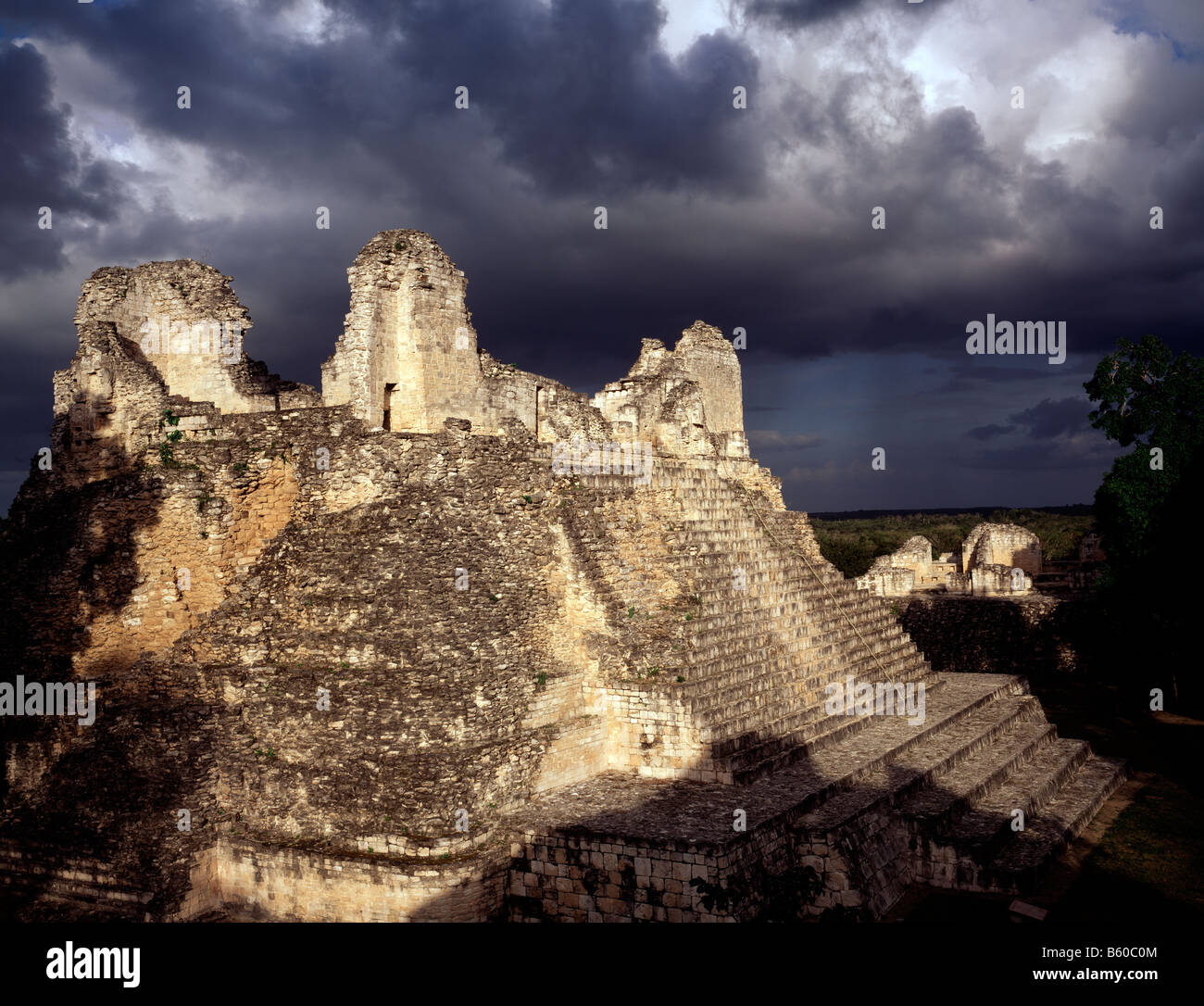 Temple Four at Becan Becan Mayan Ruins Campeche State Yucatan Peninsula ...