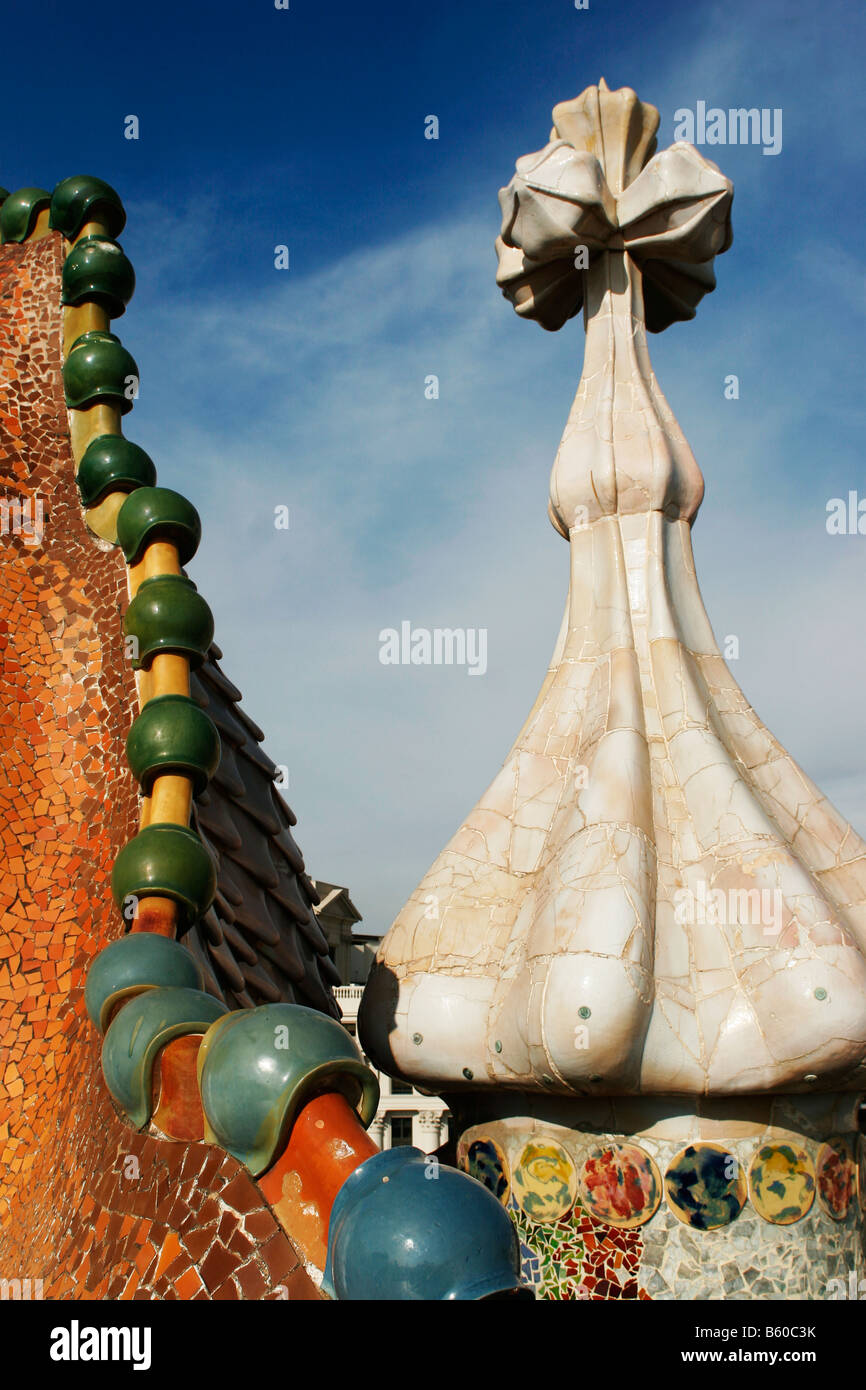 Dragon's back, roof of Casa Batlo, designed by modernista architect ...