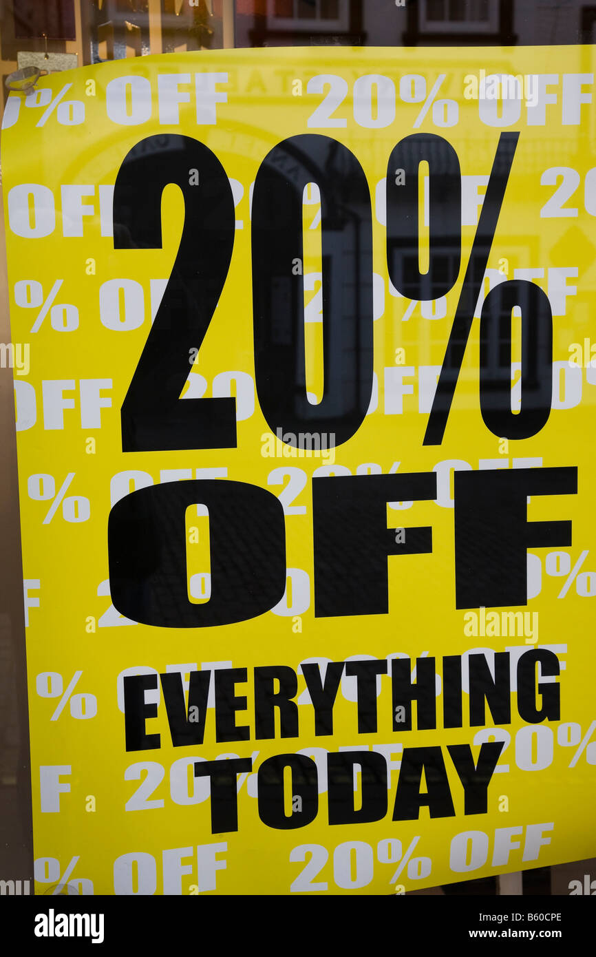 Sale placard outside a shop, Surrey, England Stock Photo - Alamy