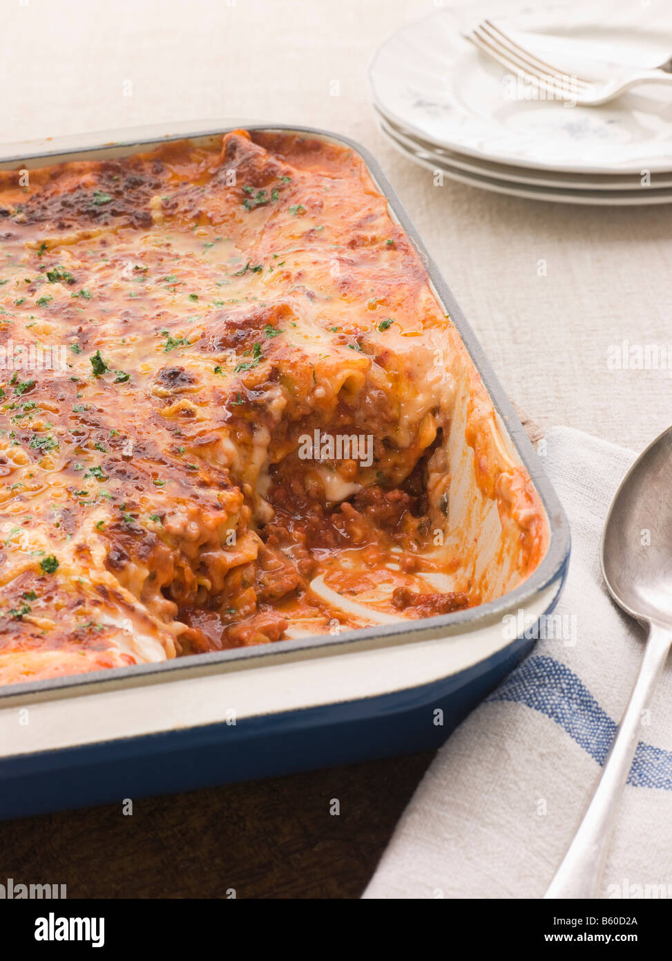 Lasagne in an Oven Dish Stock Photo - Alamy