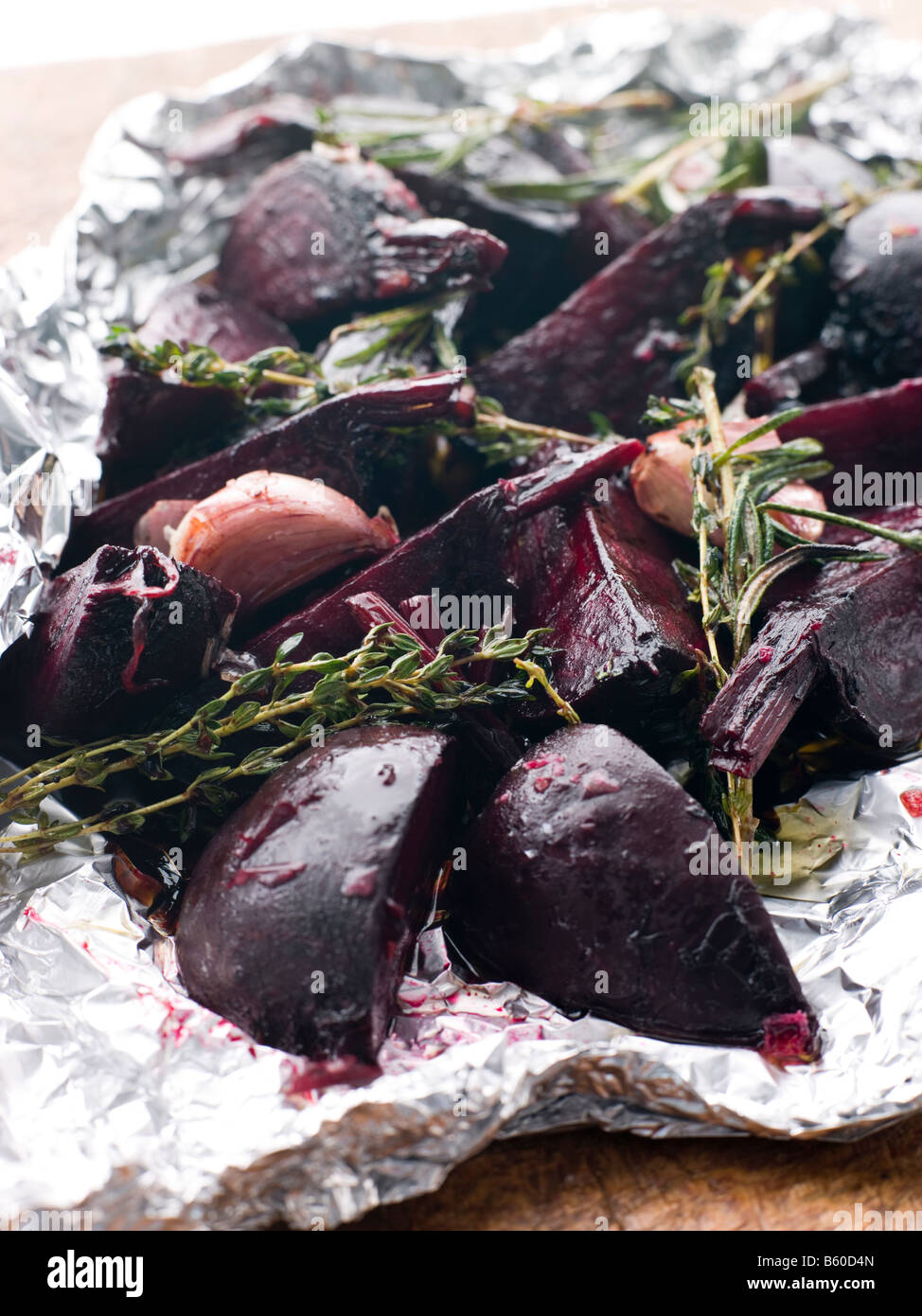 Roasted Beetroot with Herbs Garlic and Balsamic Vinegar Stock Photo - Alamy