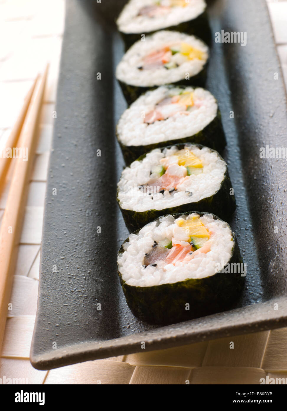 Large Spiral Rolled Sushi Stock Photo - Alamy