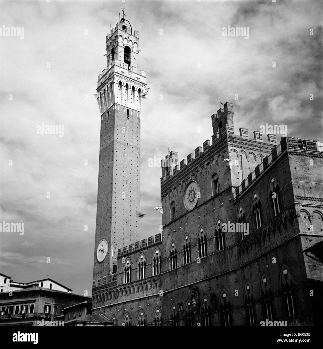 Palazzo pubblico siena tuscany Black and White Stock Photos & Images ...