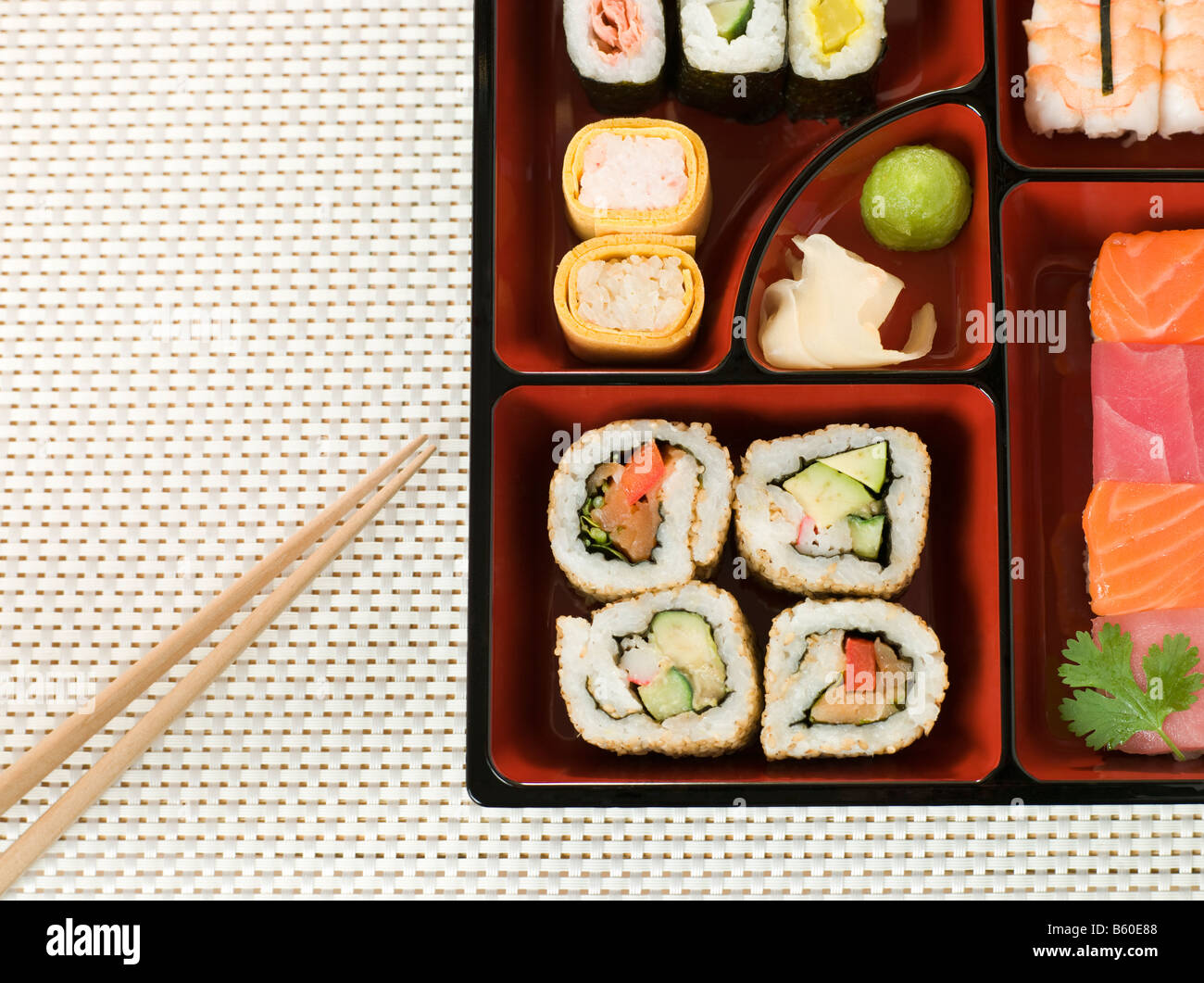 Sushi bento box high angle view hi-res stock photography and images - Alamy