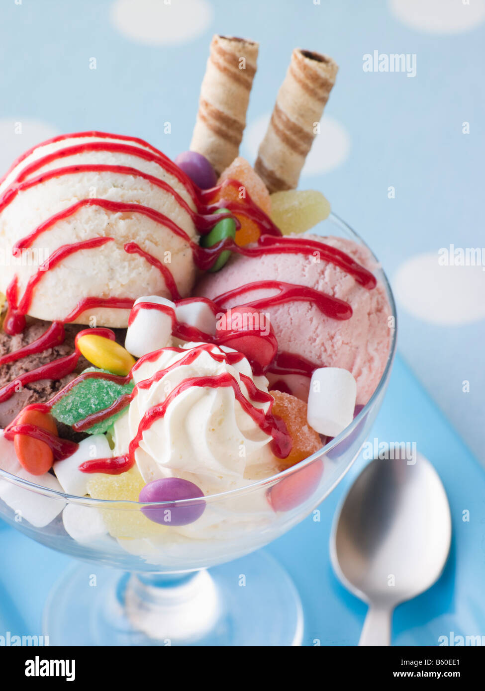 Trio ice cream sweet sundae hi-res stock photography and images - Alamy