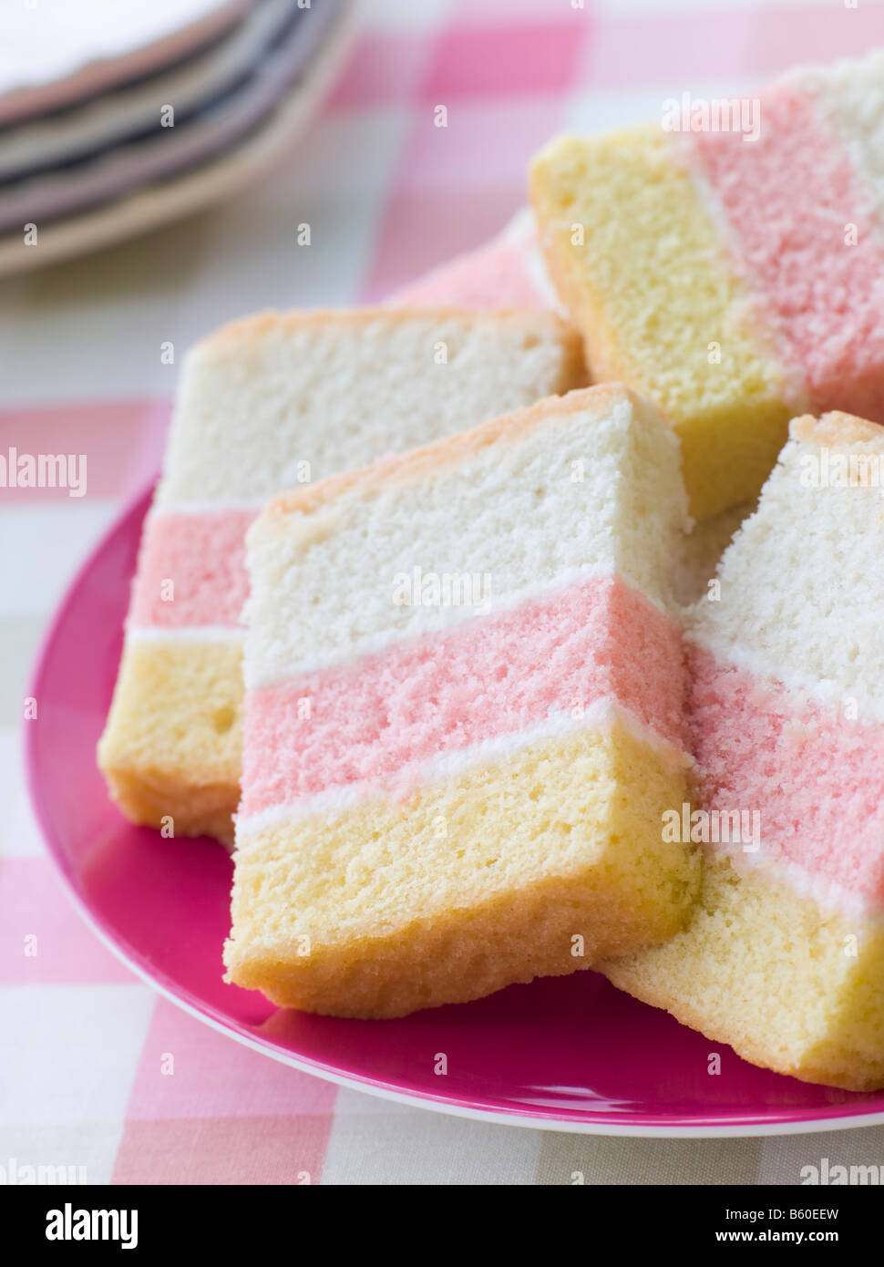 Slices of Angel Cake Stock Photo - Alamy
