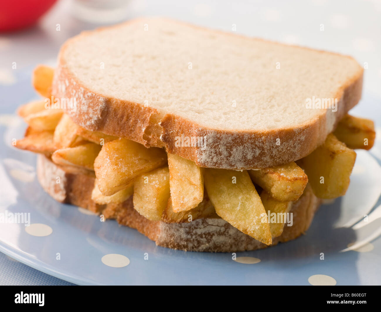 Chip Sandwich on White Bread Stock Photo - Alamy