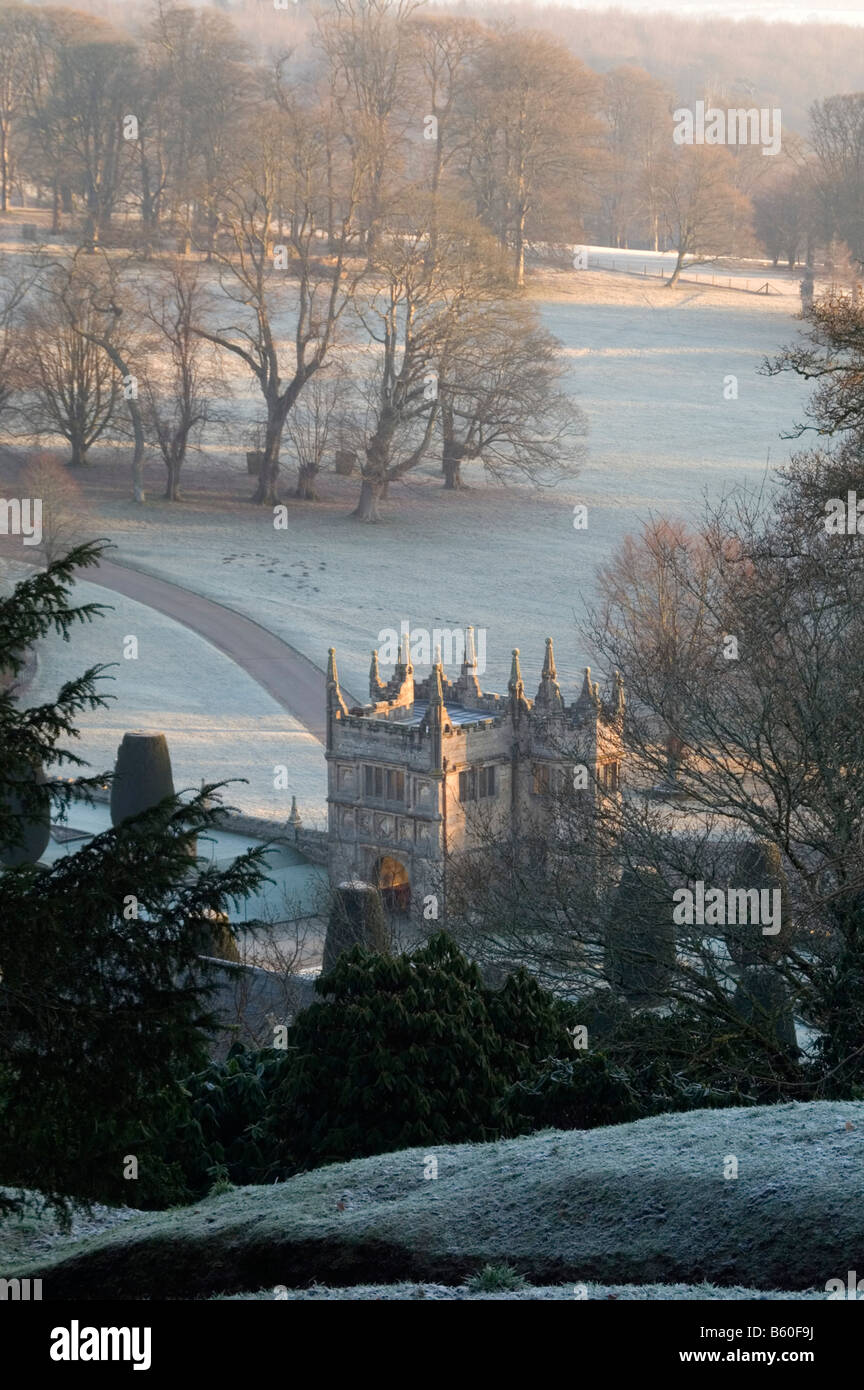 lanhydrock house and grounds in frost winter cornwall Stock Photo - Alamy