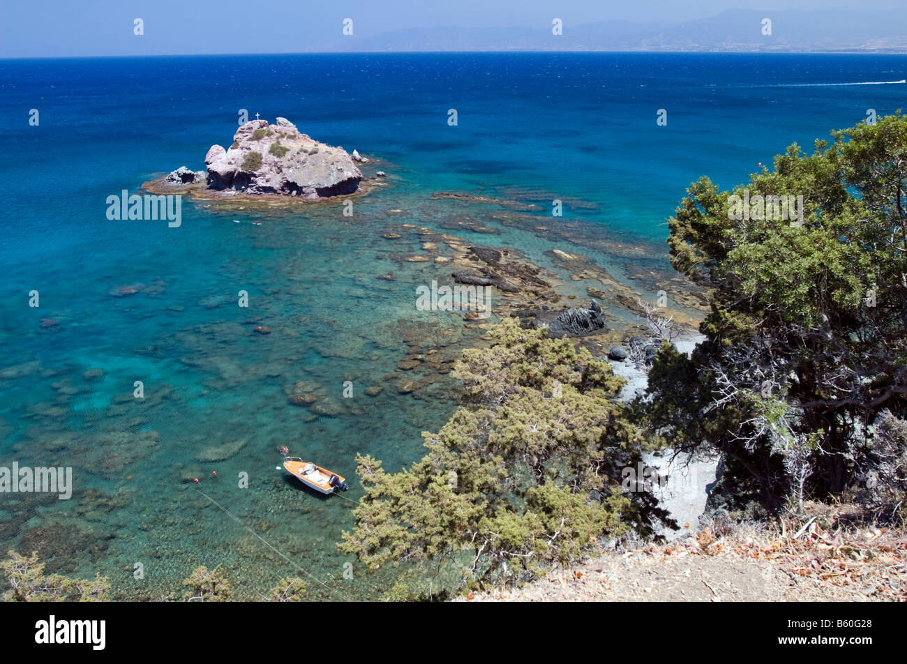 Rock known as the Baths of Aphrodite on the island of Cyprus Stock ...