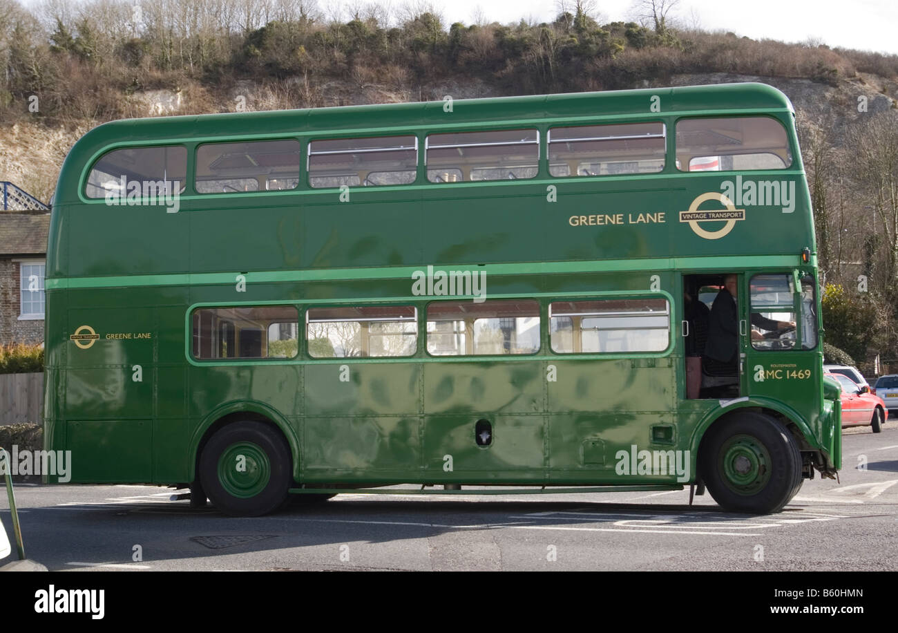 Side View Of A Green Routemaster RMC 1469 Double Decker Bus Stock Photo ...