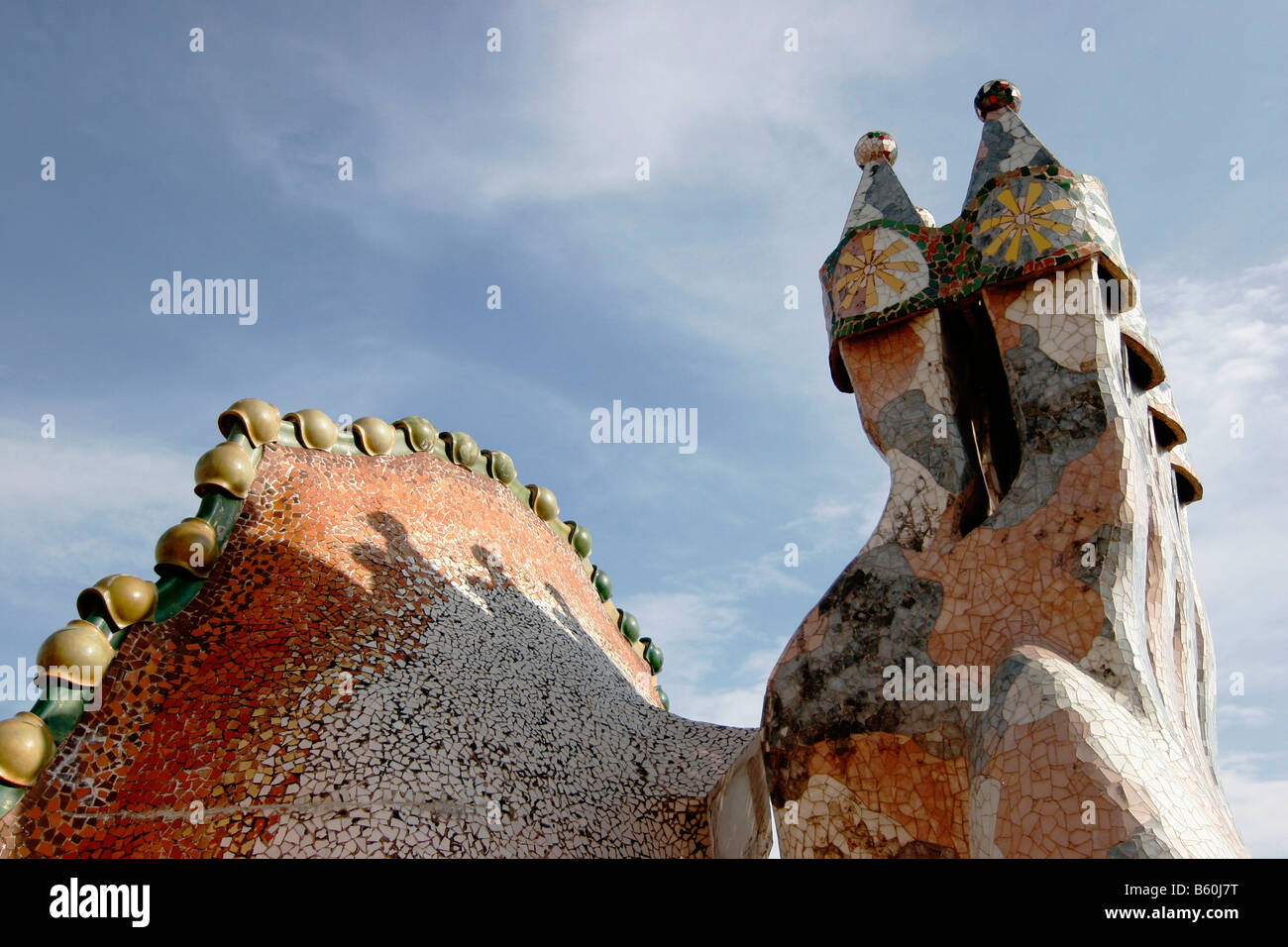 Dragon's back, roof of Casa Batlo, designed by modernista architect ...