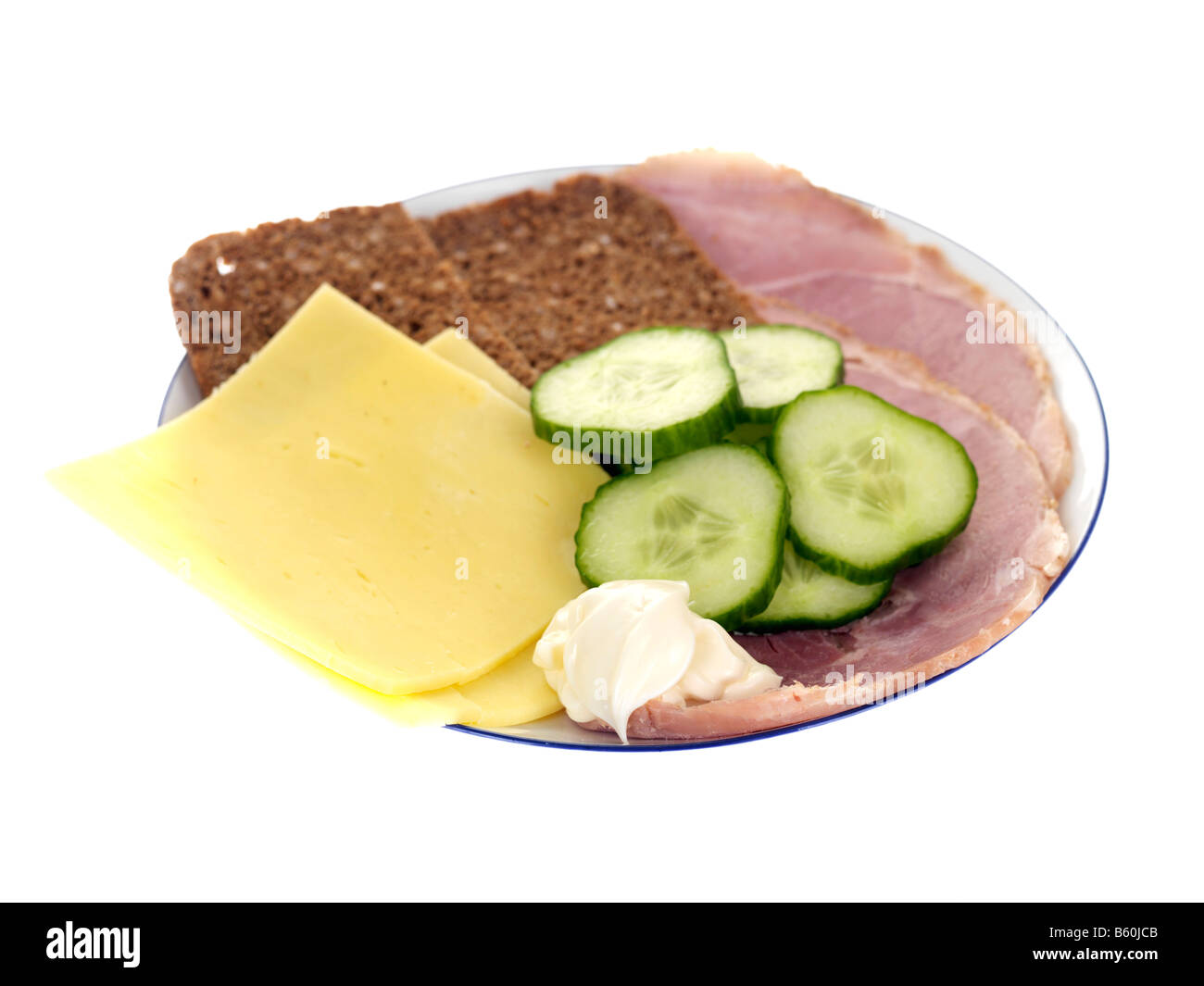Ham And Cheese Rye Bread Sandwich Stock Photo - Alamy