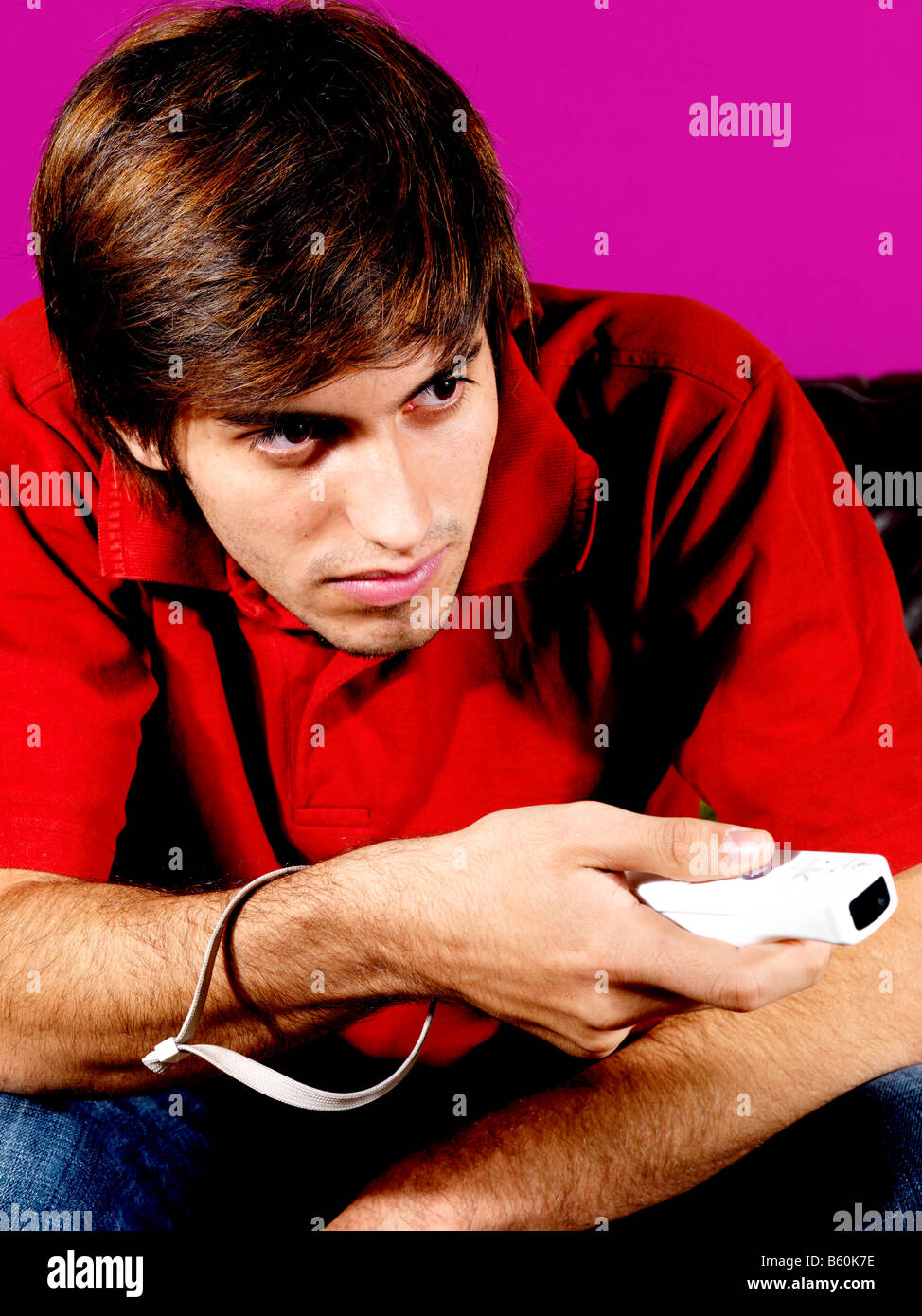 Young Man Playing On Wii Game Model Released Stock Photo - Alamy