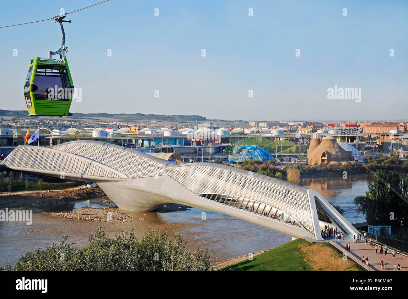 View over Bridge Pavilion, Gondola Lift or Cable Car, Expo 2008, World ...